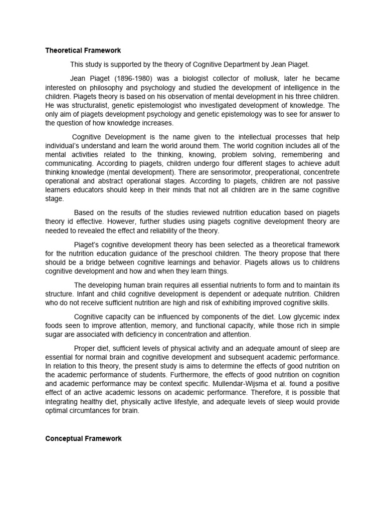 Theoretical Framework | PDF | Cognitive Development | Cognition