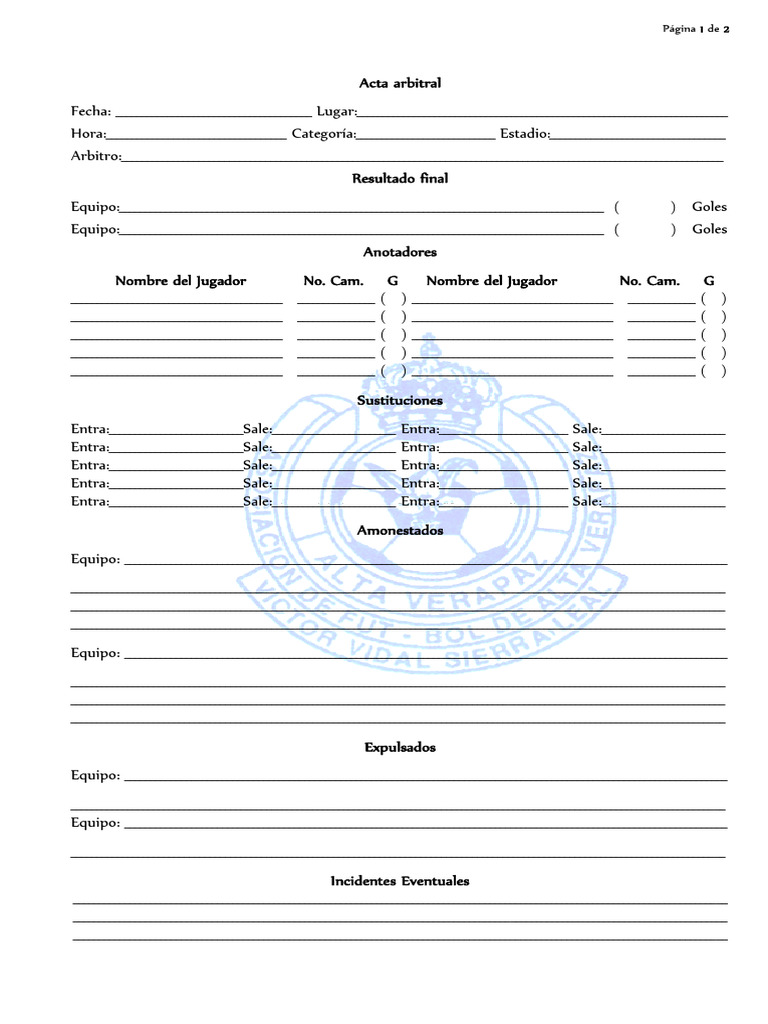 Reporte Arbitral | PDF | Deportes | Asociación de Futbol
