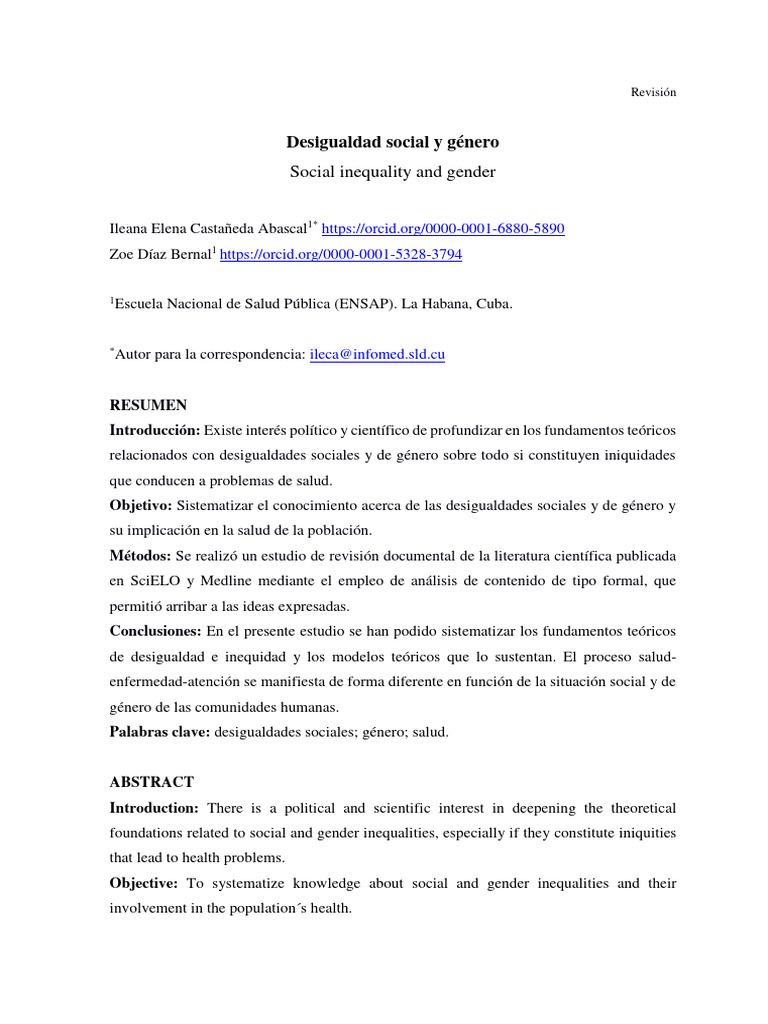 Desigualdad Social y Genero | PDF | Género | Estudios de género