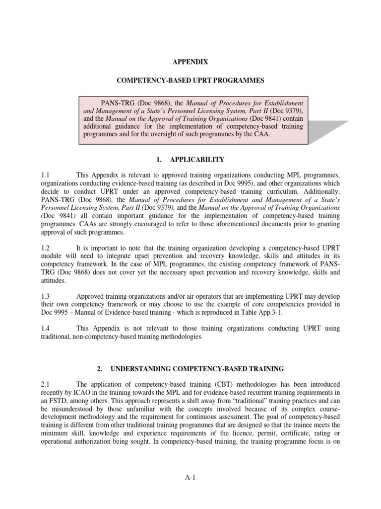 Competency-Based Uprt Programmes | Download Free PDF | Situation Awareness | Aviation