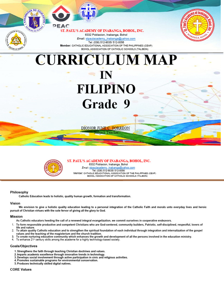 C-Map - Filipino (Grade 9) | PDF | Catholic Church | Faith