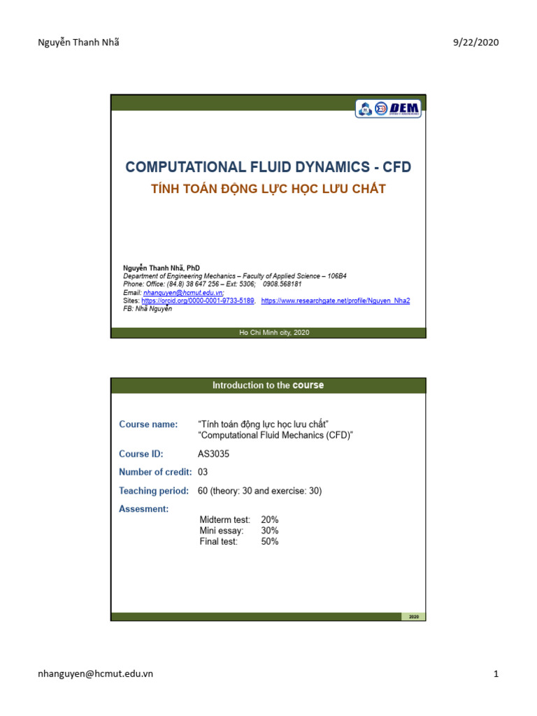 CFD EM C0 Introduction | PDF | Computational Fluid Dynamics | Fluid Dynamics