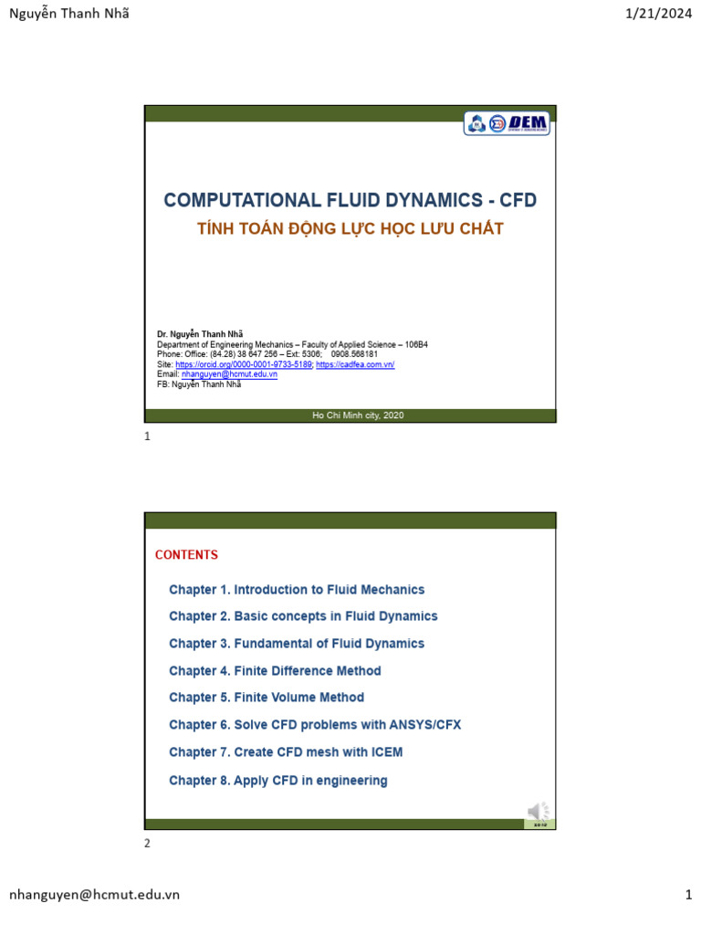CFD EM C3 FundamentalOfFD | PDF | Fluid Mechanics | Navier–Stokes Equations