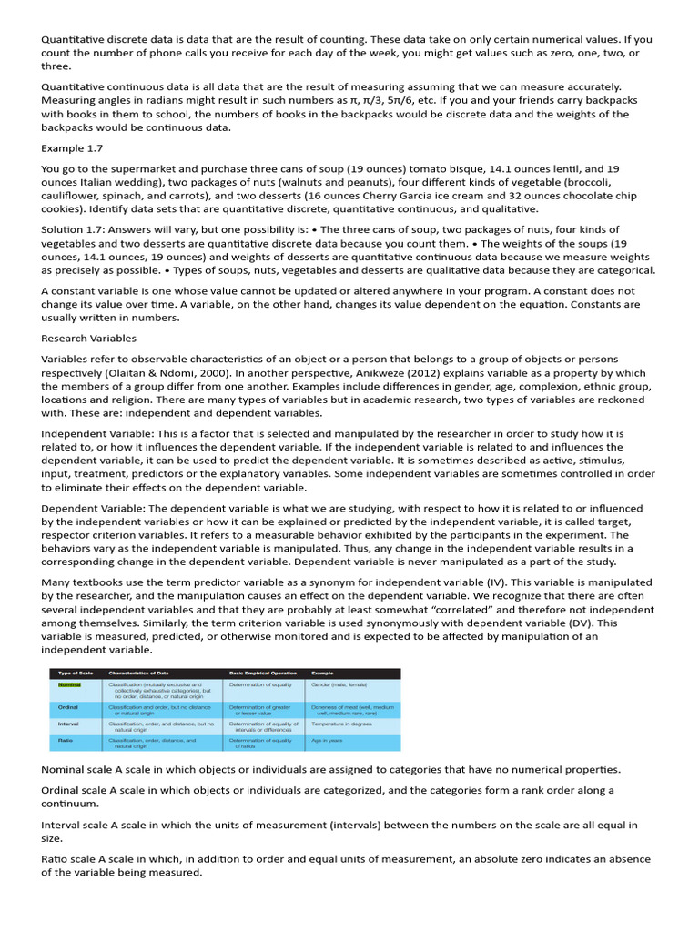 Quantitative Discrete Data Is Data That Are The Result of Counting ...