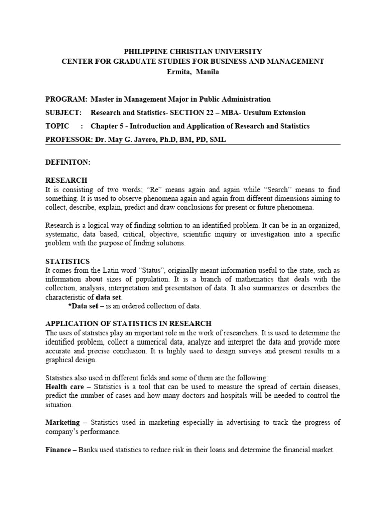 GROUP 1 SEC. 22 MPA Chapter 5 Introduction and Application of Research ... GROUP 1 SEC. 22 MPA Chapter 5 Introduction and Application of Research ...