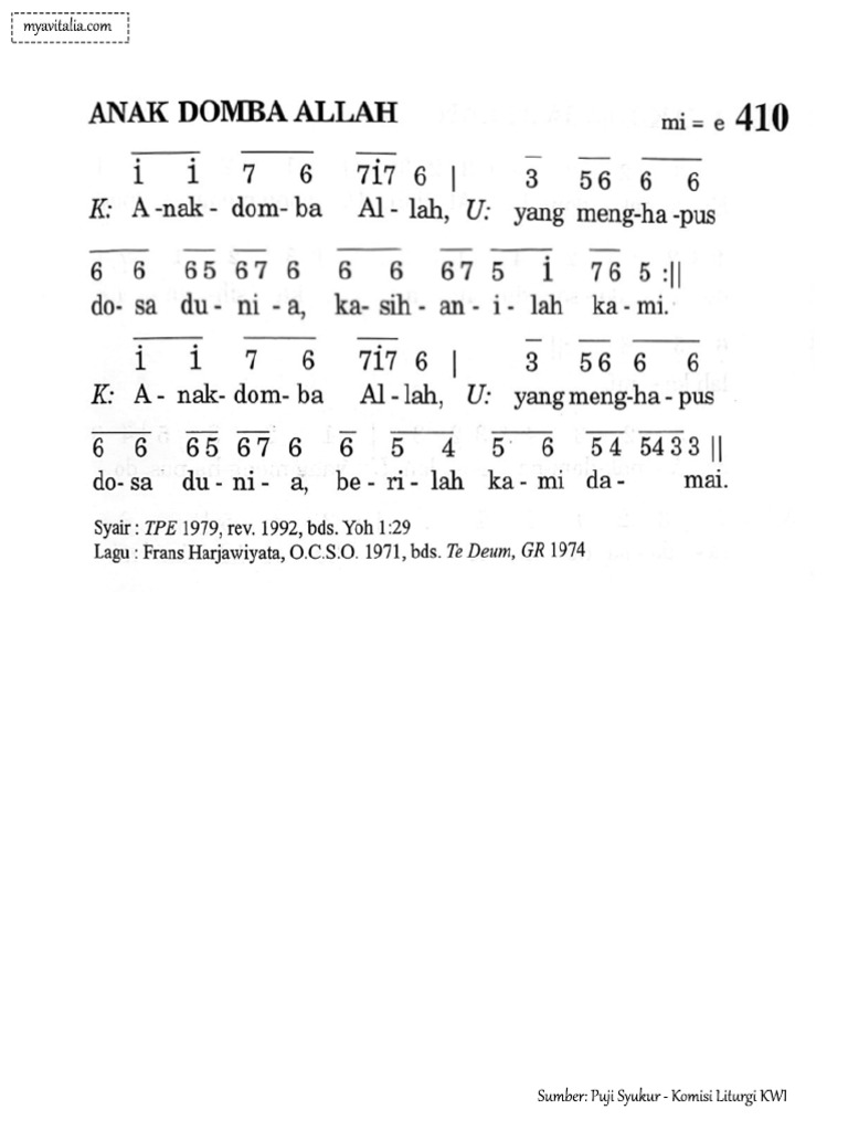 PS 410 - Anak Domba Allah | PDF