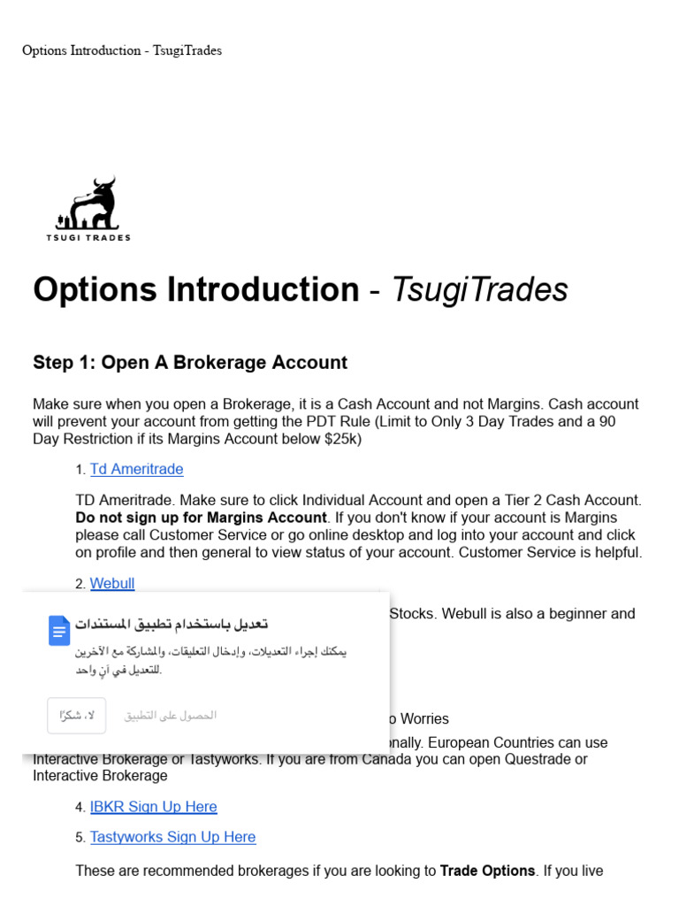 Options Introduction - TsugiTrades | Download Free PDF | Day Trading ...