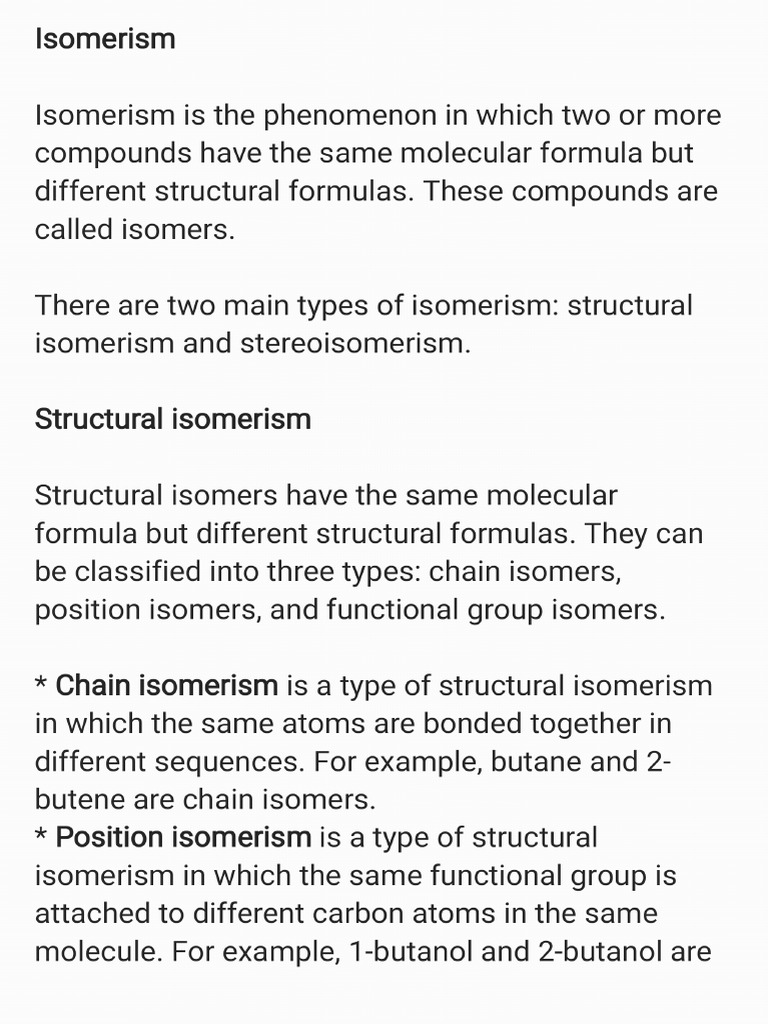 Chem Project5 Isomerism | PDF