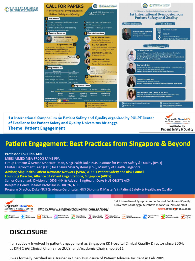 Prof Tan KH 2023 11 20 Surabaya Best Practices in Patient Engagement ...