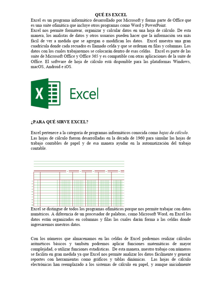 Qué Es Excel | PDF | Microsoft Excel | Microsoft Office