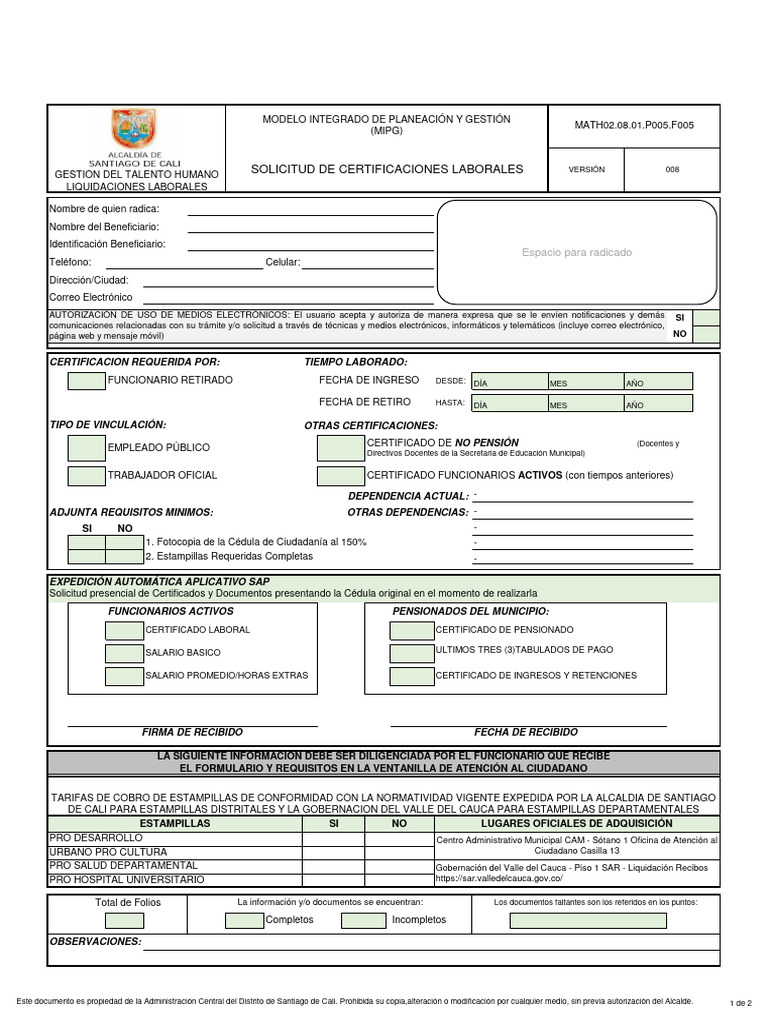 Solicitud de Certificaciones Laborales | PDF