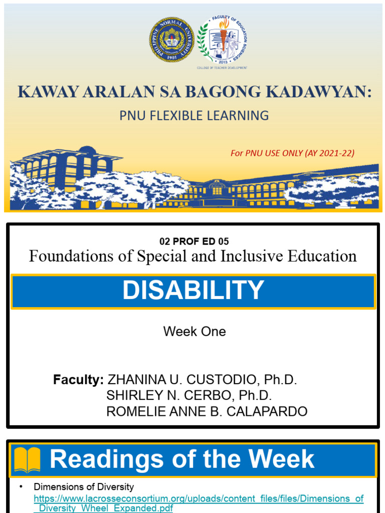 Week 1 | PDF | Disability | Behavioural Sciences