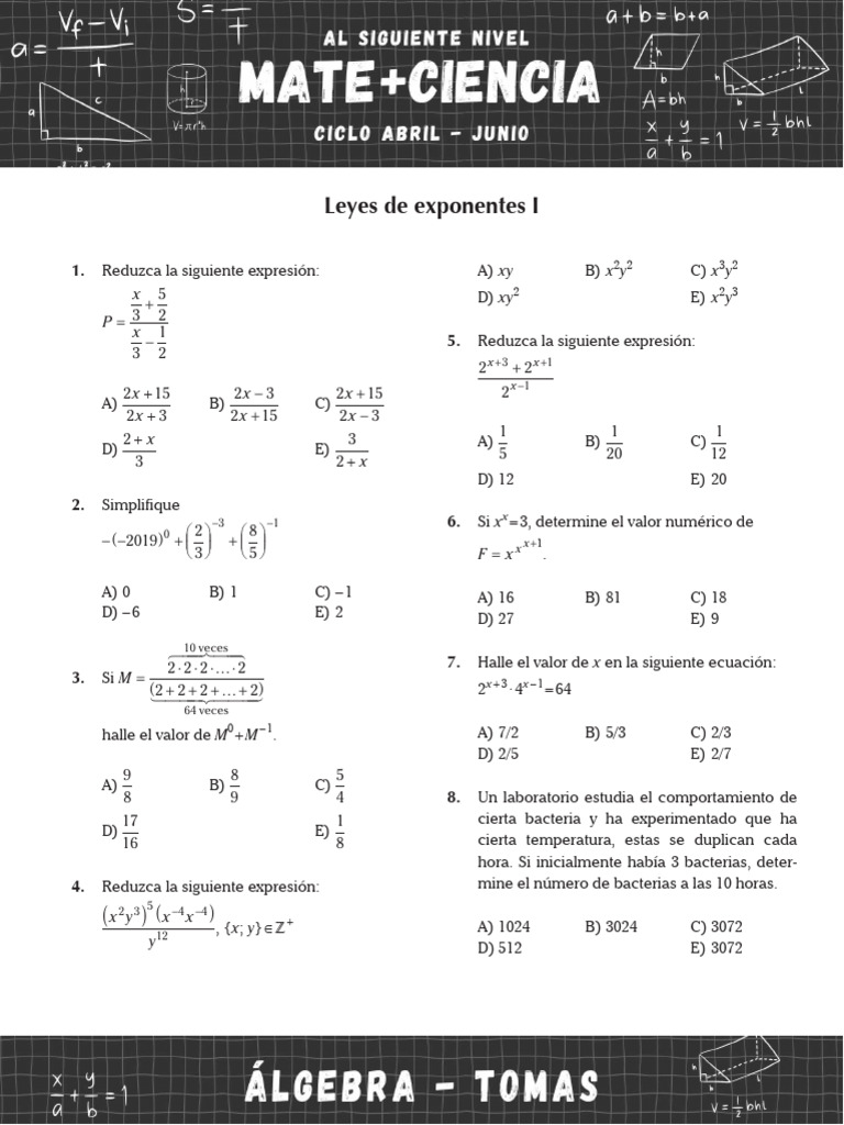 Material Completo de Álgebra | PDF | Matemática Elemental | Álgebra ...