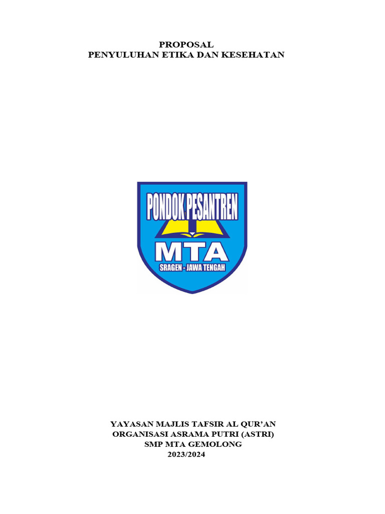 Penyuluhan Etika dan Kesehatan SMP MTA | PDF