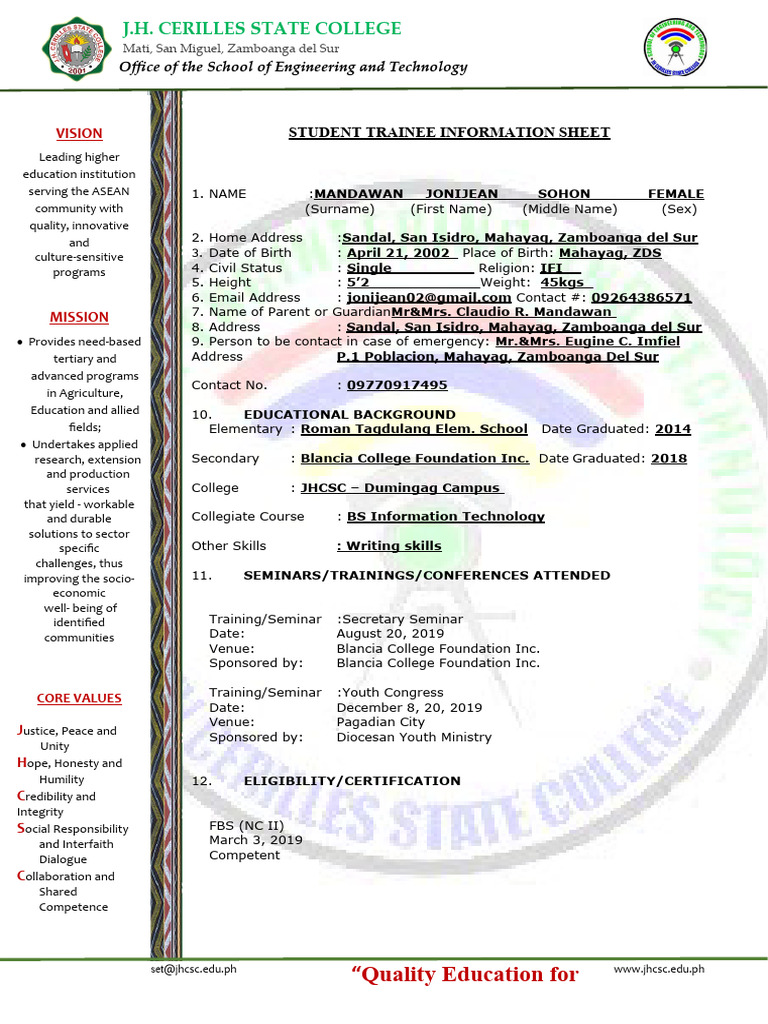 OJT PapersforStudent | PDF