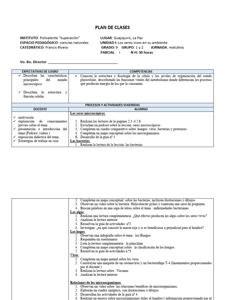 CCNN Noveno Plan | PDF | Las bacterias | Microbiología