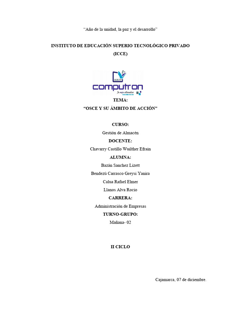 OSCE y Su Ámbito de Acción | PDF | Perú | Ministerio (Departamento de ...