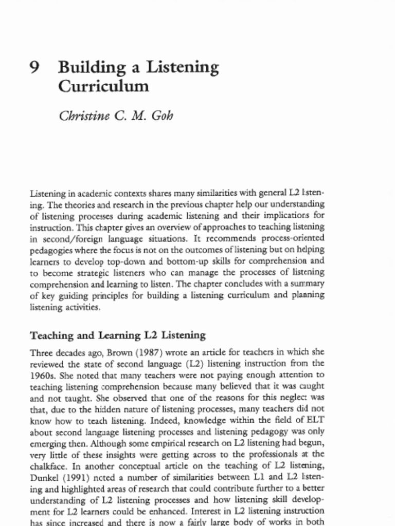 8.1-Building A Listening Curriculum | PDF