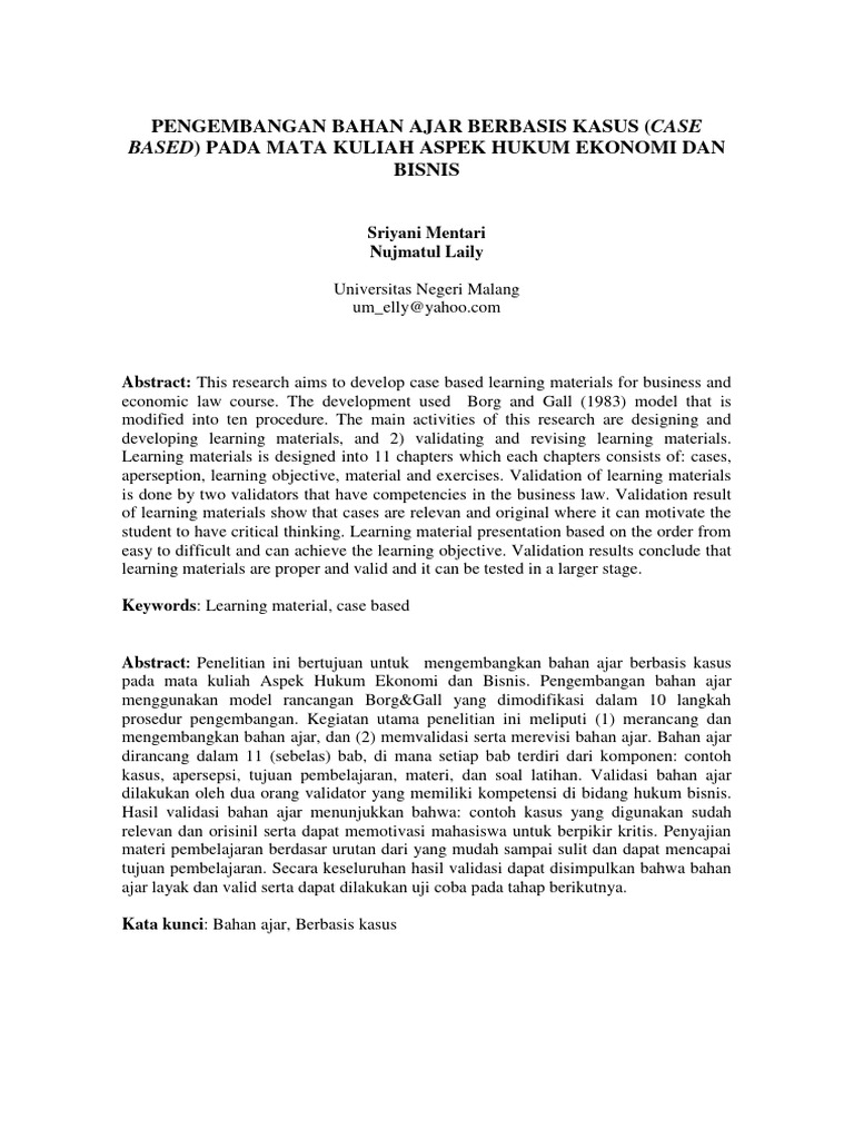 Pengembangan-Bahan-Ajar-Berbasis-Kasus-Case Methode | PDF | Karier & Perkembangan | Kesehatan ...