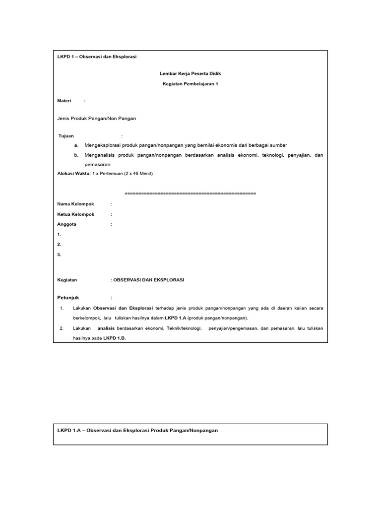 Lkpd 1 Observasi Dan Eksplorasi Pdf