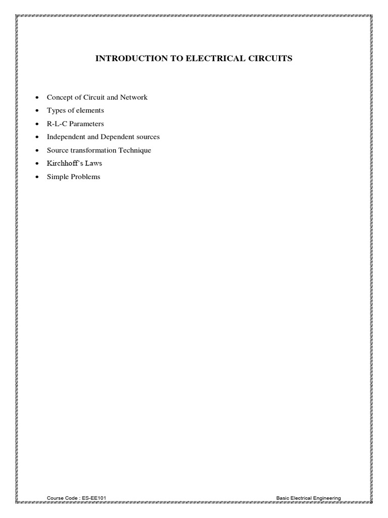 Introduction To Electrical Circuits | PDF | Series And Parallel ...