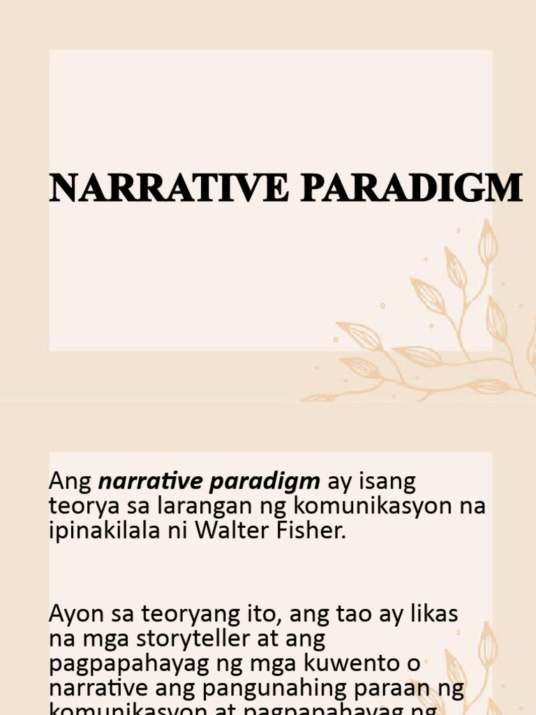 Narrative Paradigm Speaking | PDF