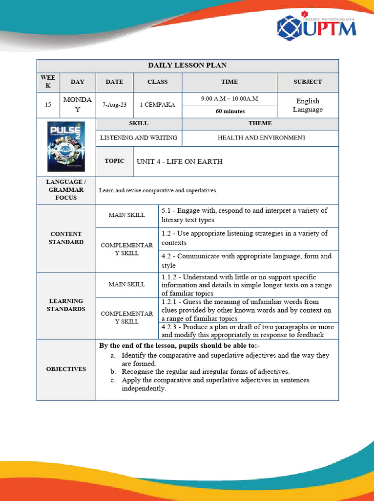 Deductive LP | PDF | Adjective | Lesson Plan