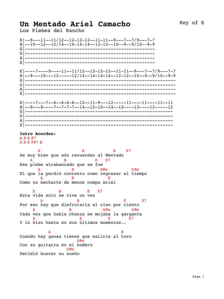 Un Mentado Ariel Camacho | PDF