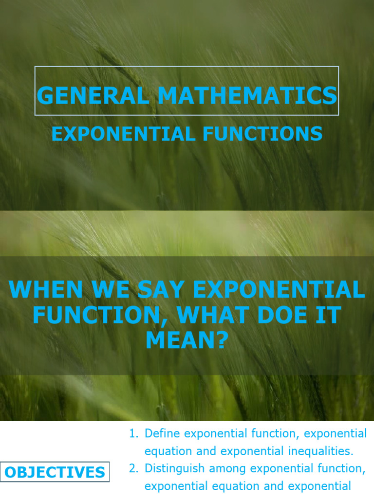 General Mathematics 5 (Exponential Functions) | PDF | Radioactive Decay | Exponential Function