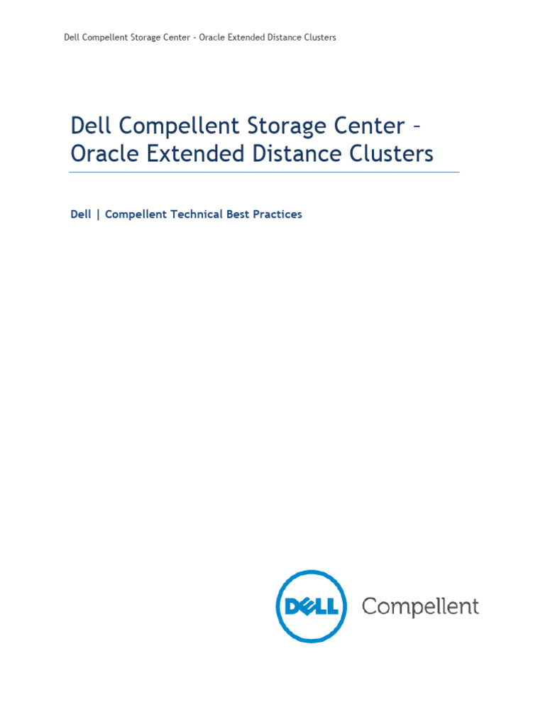 Dell Compellent - Oracle Extended Distance Clusters | PDF | Computer ...