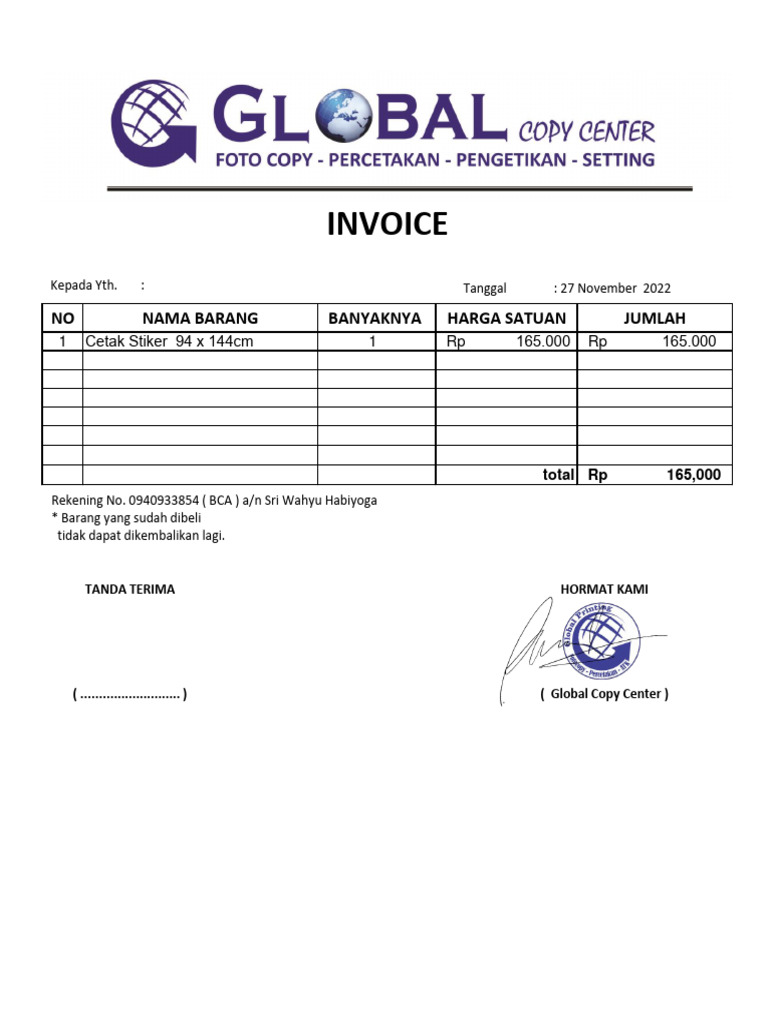 Invoice Cetak Sertifikat | PDF