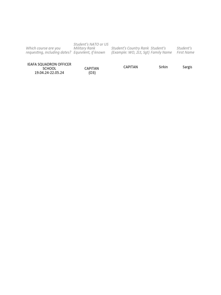 IEAFA Student Registration Form - InRes | PDF