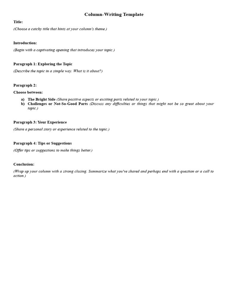 Sample Column Articles | PDF