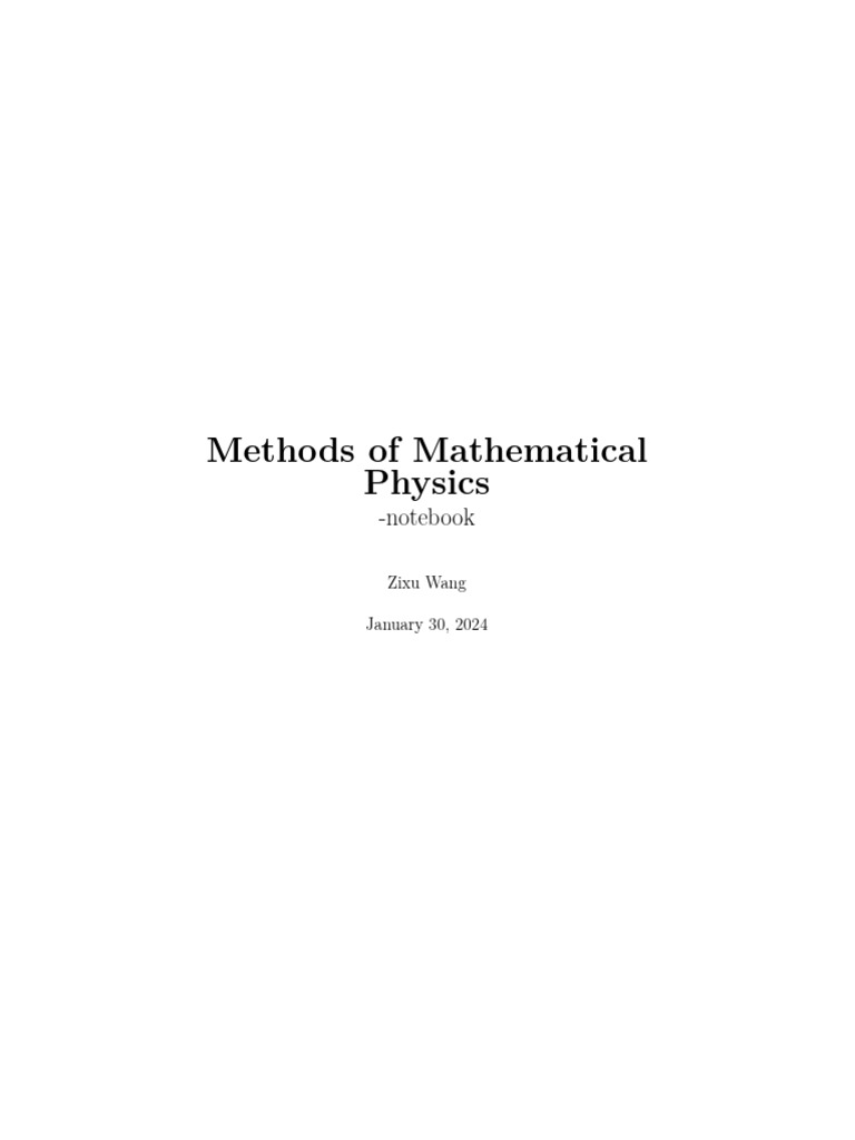 Methods of Mathematical Physics | PDF | Differential Equations | Ordinary Differential Equation