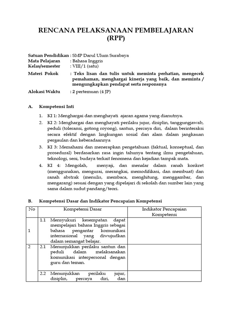 (Unit 1) RPP ATTENTION, PLEASE | PDF