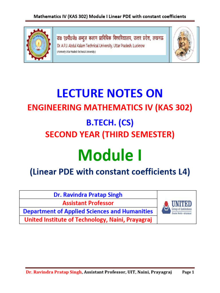 13 Linear PDE With CC L4 | PDF | Partial Differential Equation | Equations