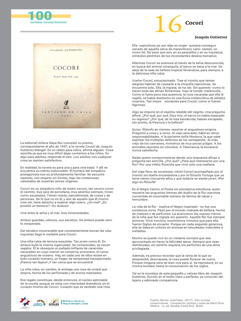 Joaquin Gutierrez - Cocori | PDF | Libros para adolescentes | Ficción ...