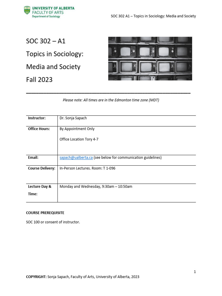 2023 Fall SOC 302 LECTURE A1 | PDF | Academic Integrity | Internet Forum