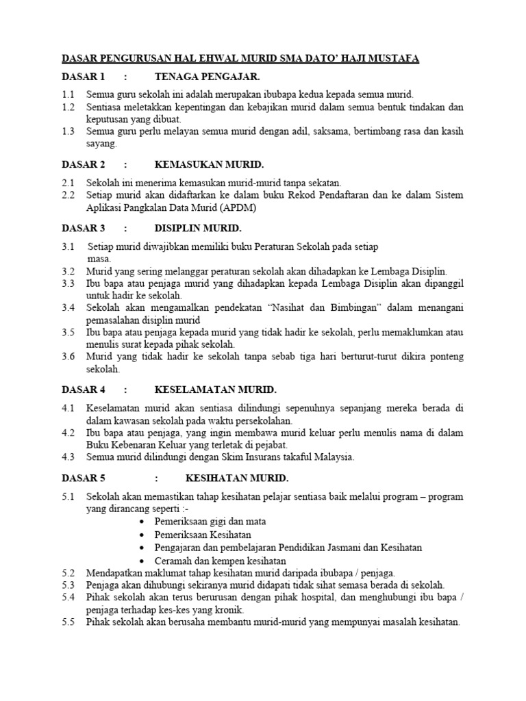 6b-Dasar & Pengurusan Hem 2021 | PDF