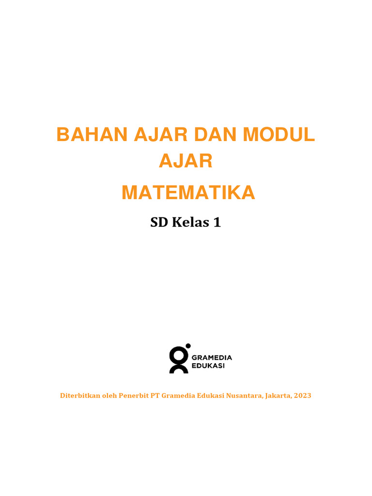 Matematika SD - MI Kelas 1 (K-Merdeka) | PDF