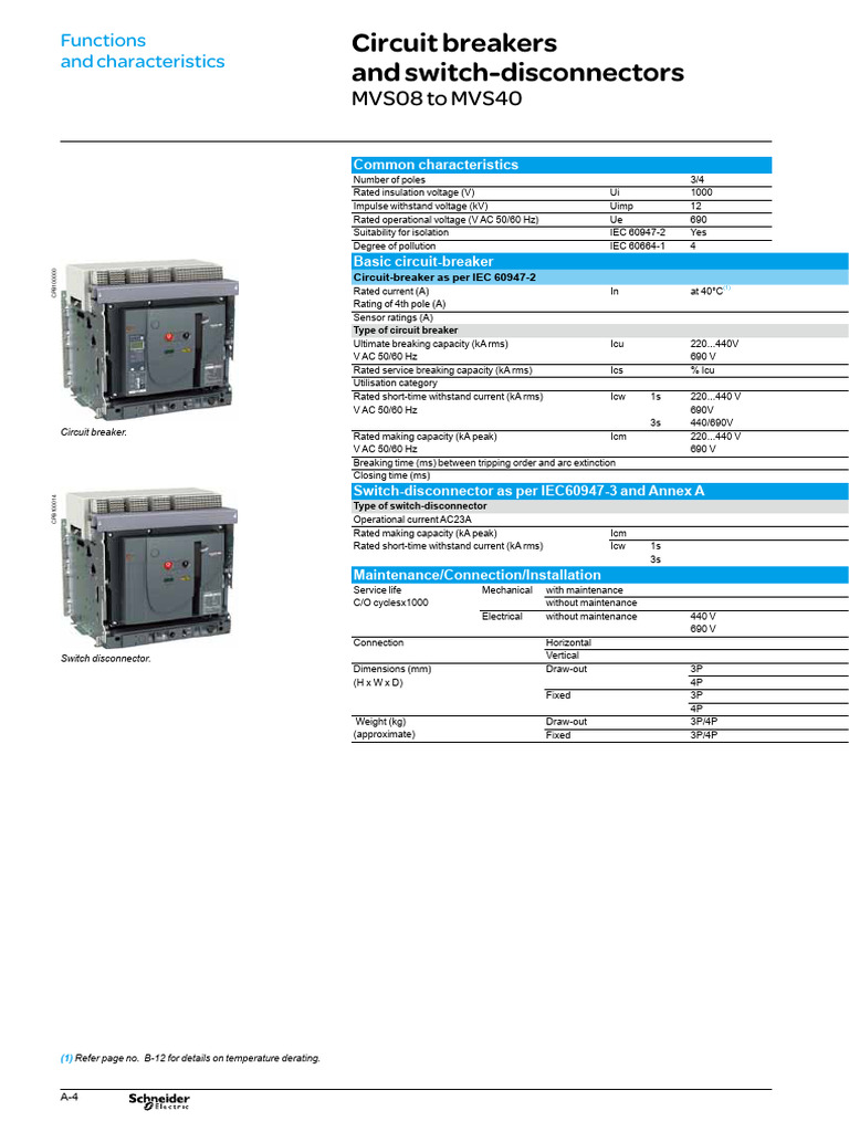 Datasheet For Overcurrent Protection Devices ACB 2000A 50 Ka ...