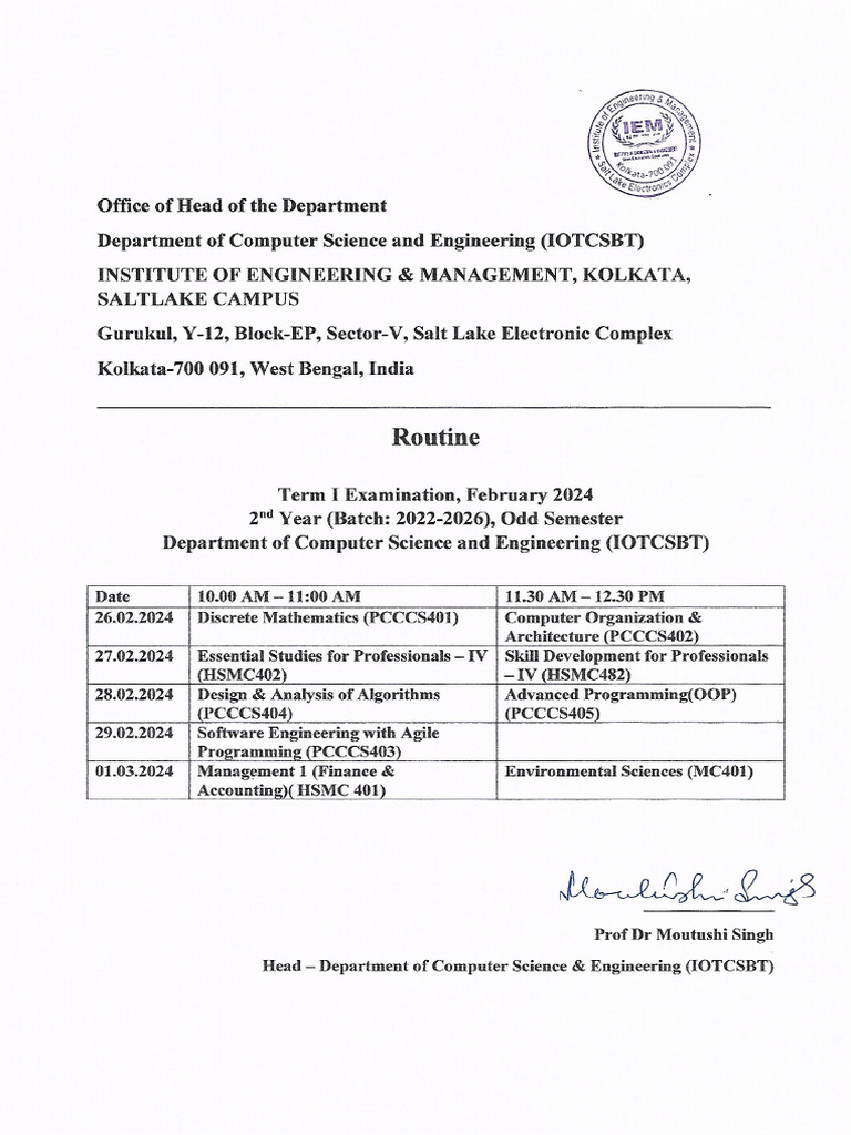 Term-I 2nd Year Cse (Iotcsbt) | PDF