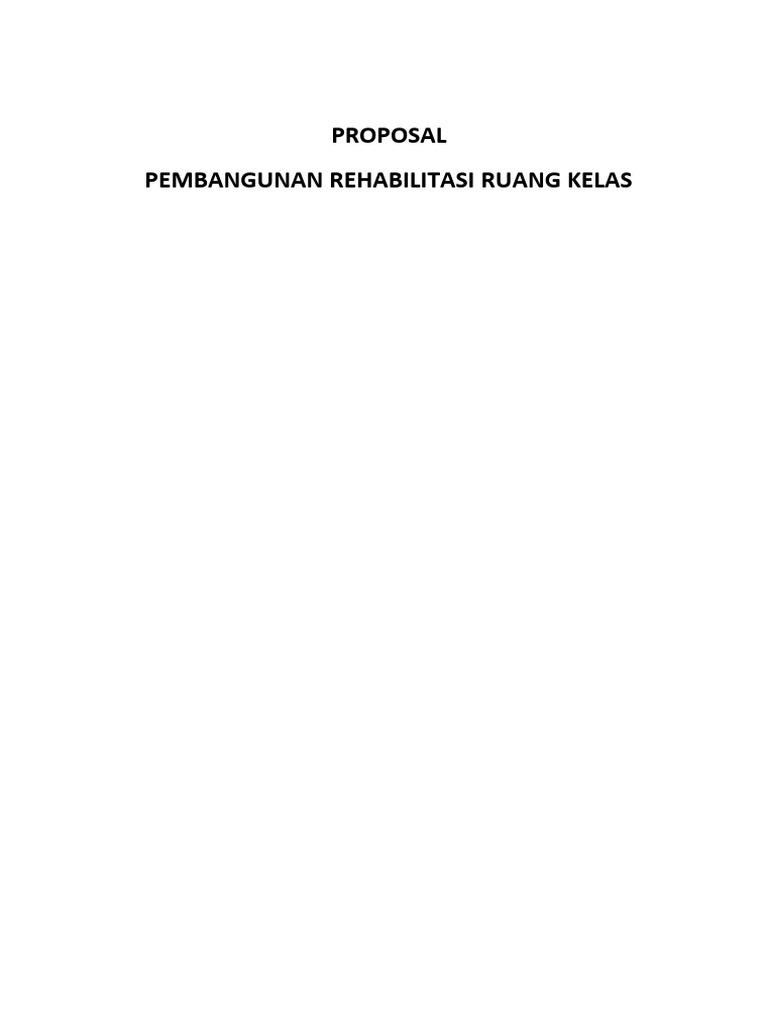 Proposal Rehab Ruang Kelas | PDF