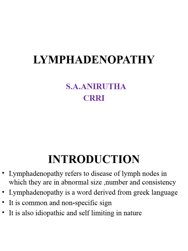 Understanding Lymphadenopathy: Causes & Types | PDF | Infection | Lymph ...