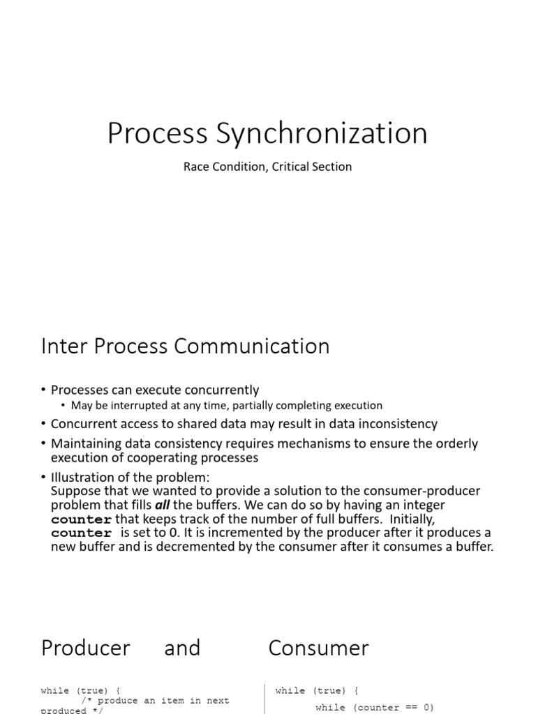 05 Process Synchronization Pdf Process Computing Computing