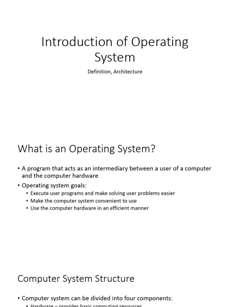 01 Operating System | PDF | Operating System | Computer Data Storage