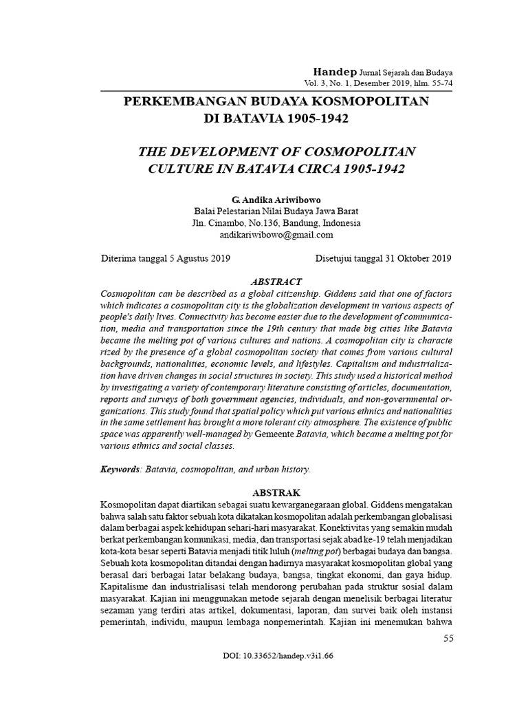 Perkembangan Budaya Kosmopolitan Di Bata | PDF | Politik | Ilmu Sosial