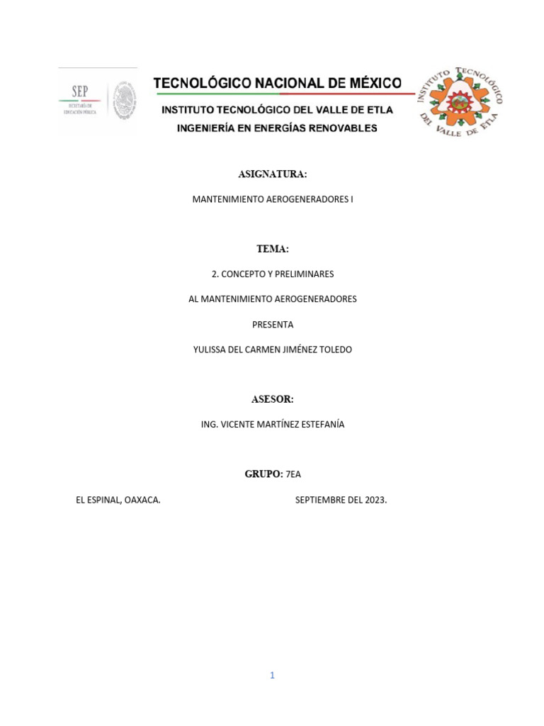 Yulissa Del Carmen | PDF | Ingeniería de confiabilidad | Energía eólica