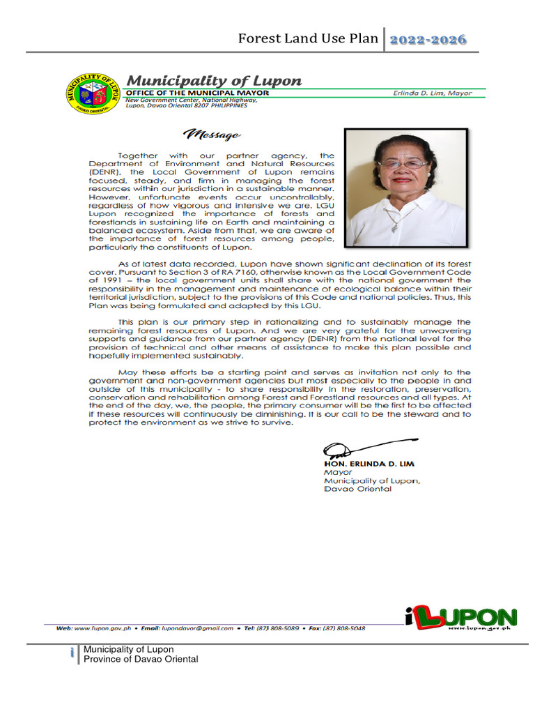 Approved Flup of LGU Lupon | PDF | Natural Environment | Earth Sciences