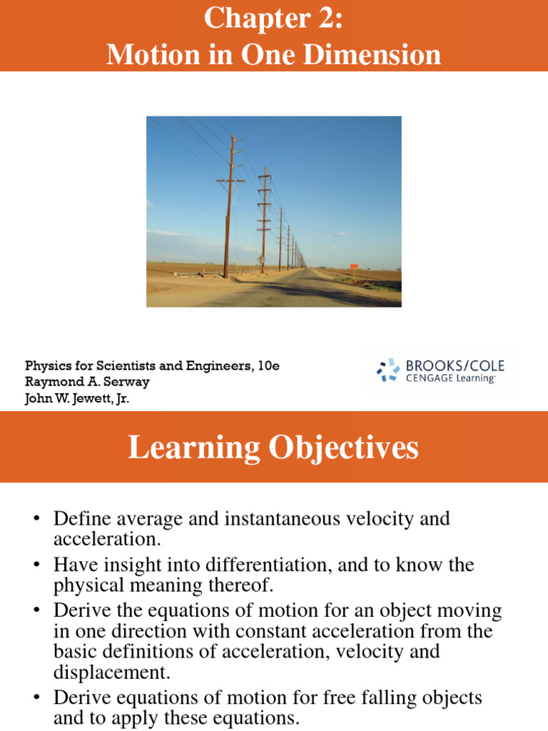 Chapter 02 Motion in One Dimension | PDF | Velocity | Acceleration